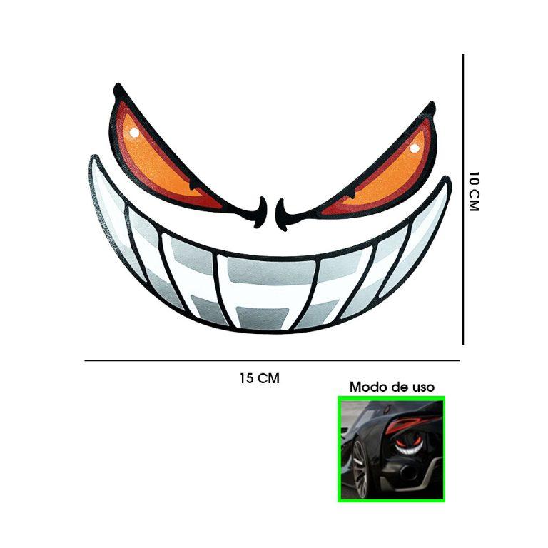 Importaciones ABU S.A. - CALCOMANIA SMILE OJOS ROJOS 15X10CM