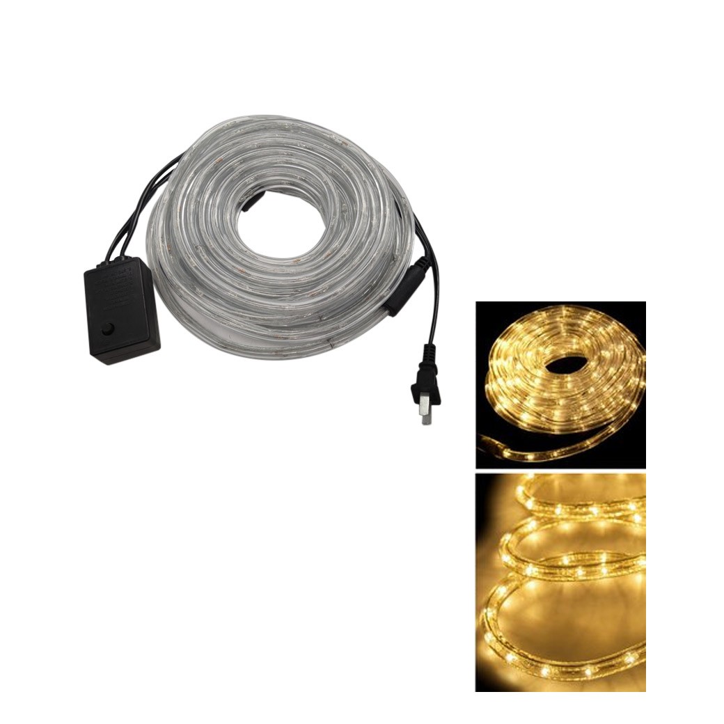 Importaciones ABU S.A. - MANGUERA C/ LUZ LED 10 METROS BLANCO CALIDO